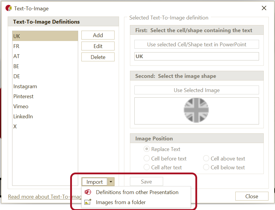 Text-to-Image Definitions