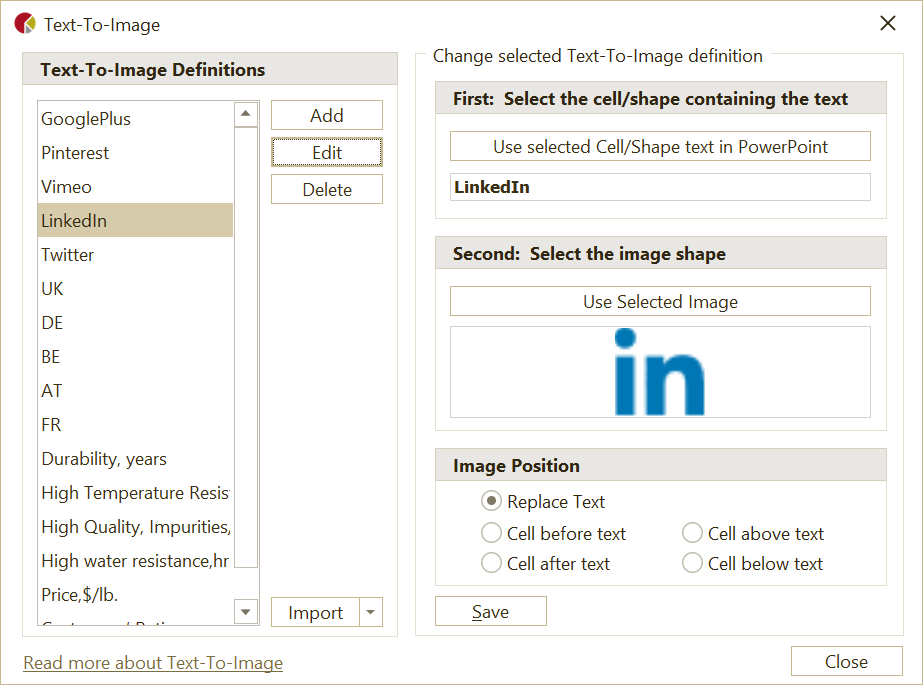 Text-to-Image Definitions